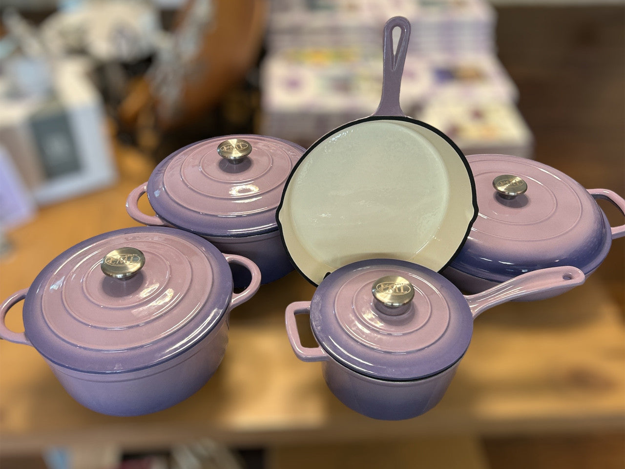 Set of Cast Iron Enameled Cookware – Little Mount Lavender
