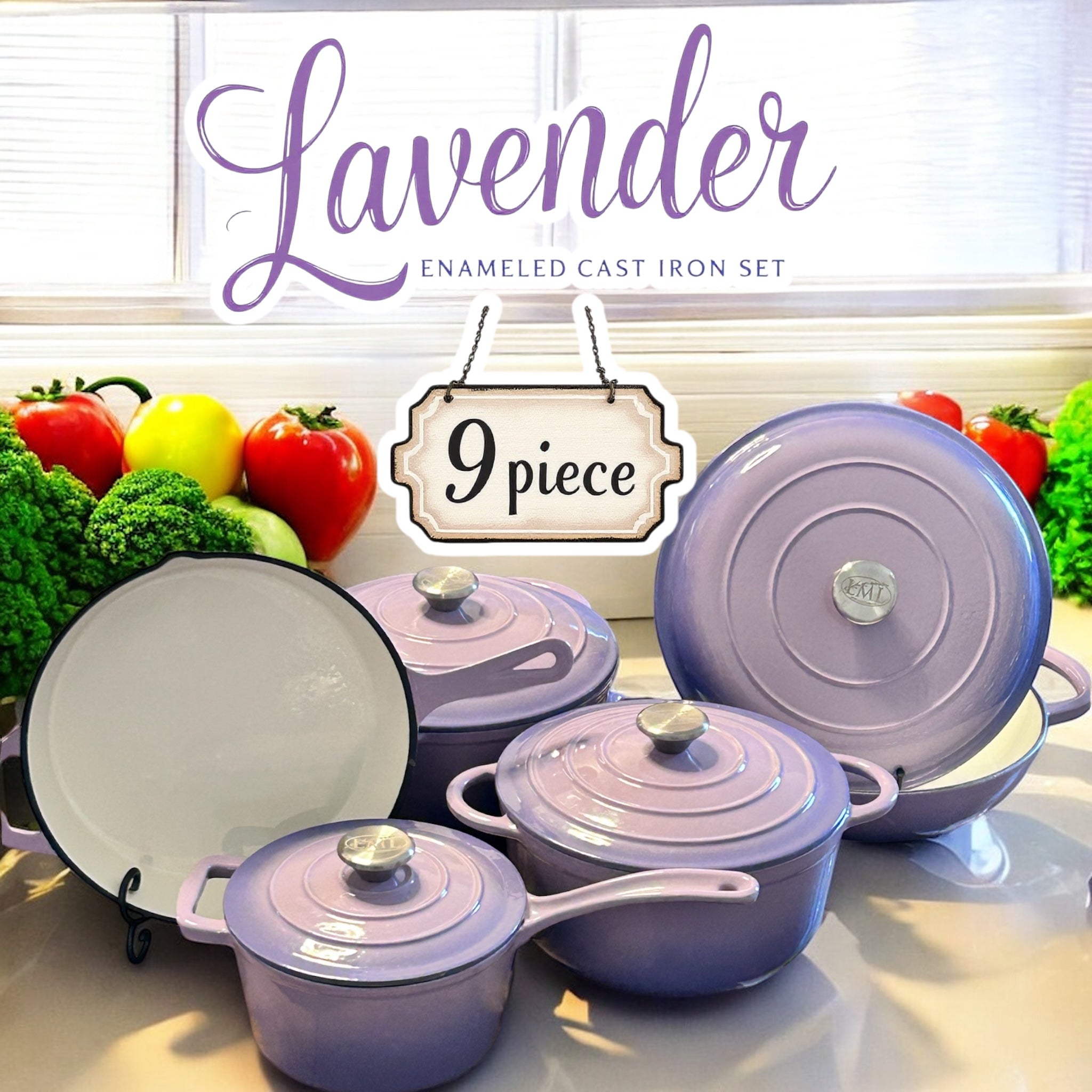 Set of Cast Iron Enameled Cookware – Little Mount Lavender